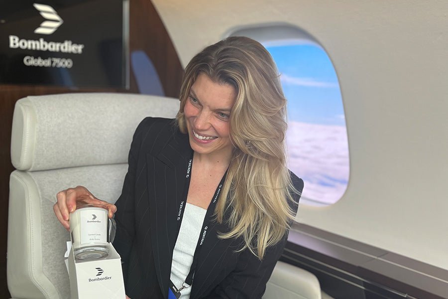 Ruby Brown creates a signature candle for Bombardier